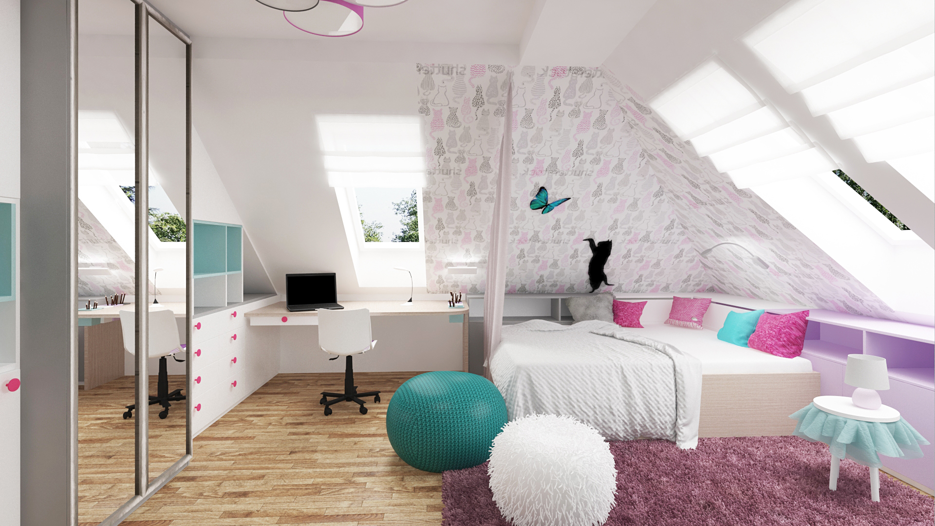 dívčí pokoj - Kamidesign - Návrhy interiérů a rodinných domů - Kamila ...